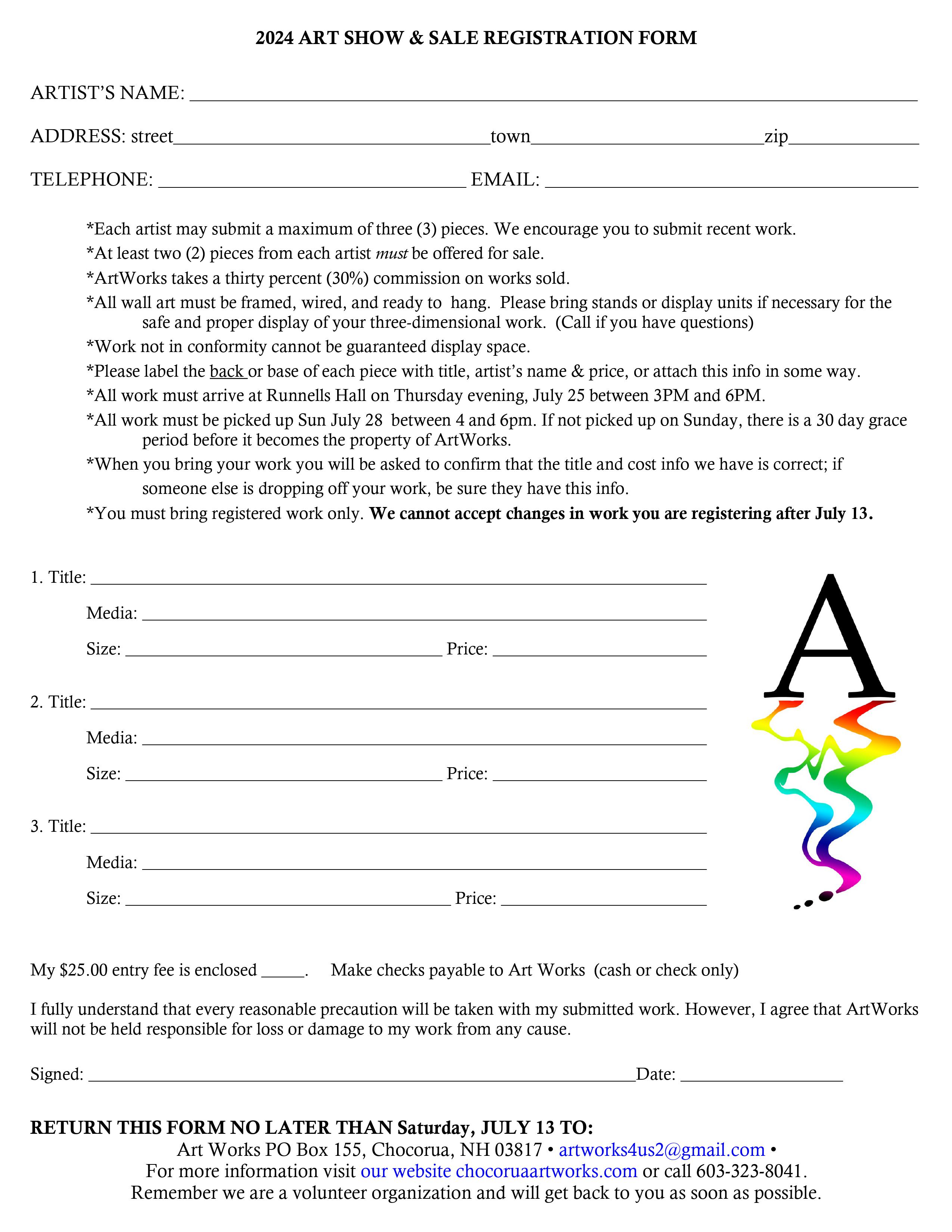 Forms & Applications – ArtWorksCCAC