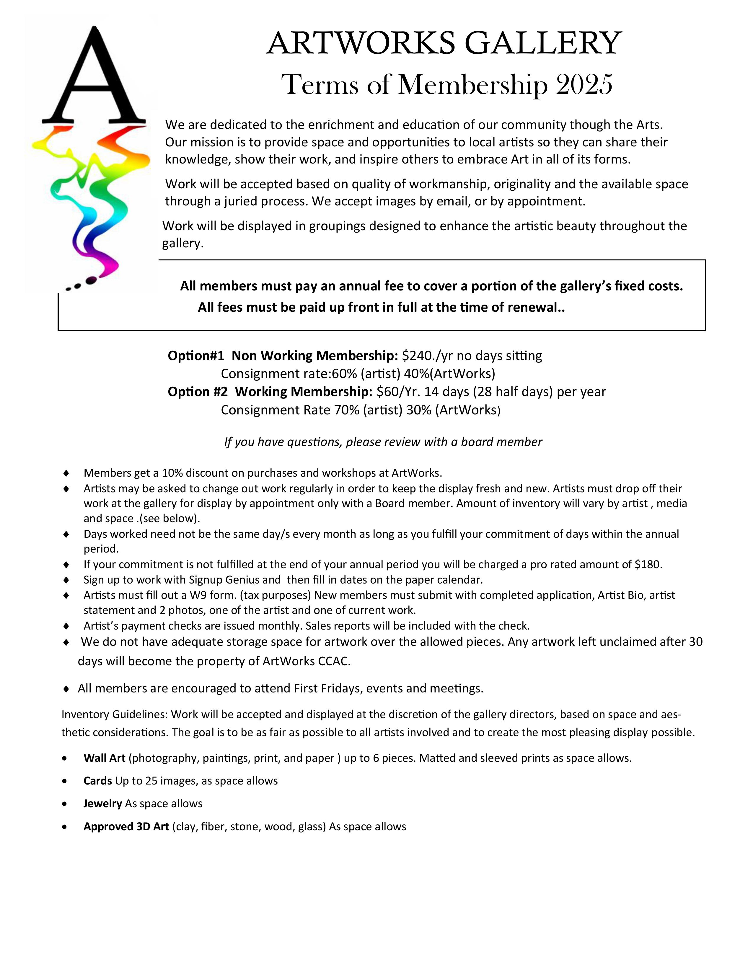 Forms & Applications – ArtWorksCCAC