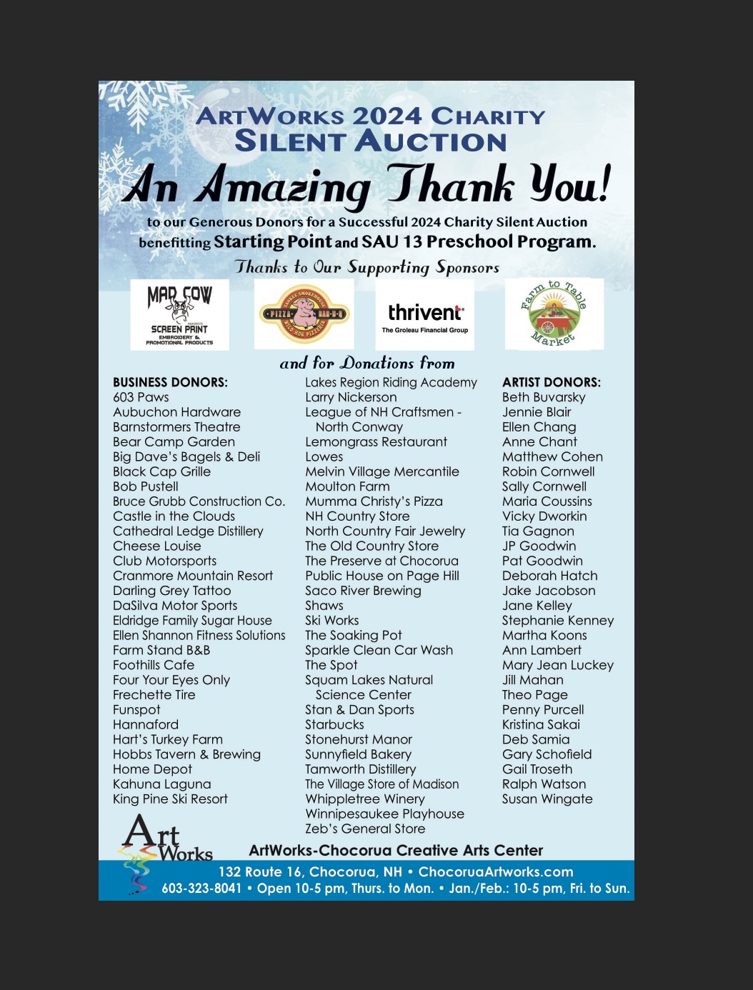Auction-FUNdraiser! – ArtWorksCCAC