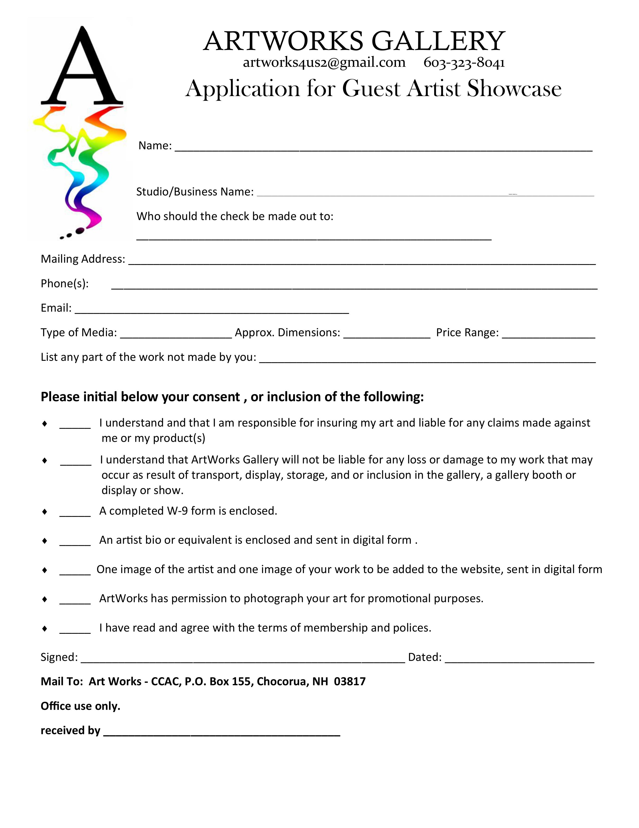 Forms & Applications – ArtWorksCCAC